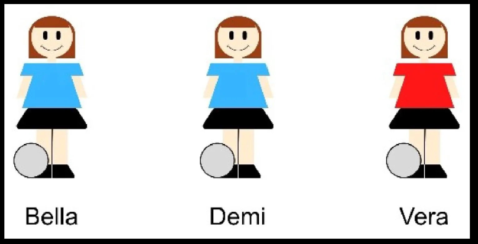 Bella speelt met Demi en Vera zit in het andere team